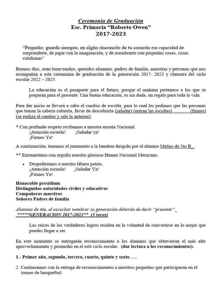 Ceremonia de GraduaciÃ N Final | PDF | Salud y bienestar