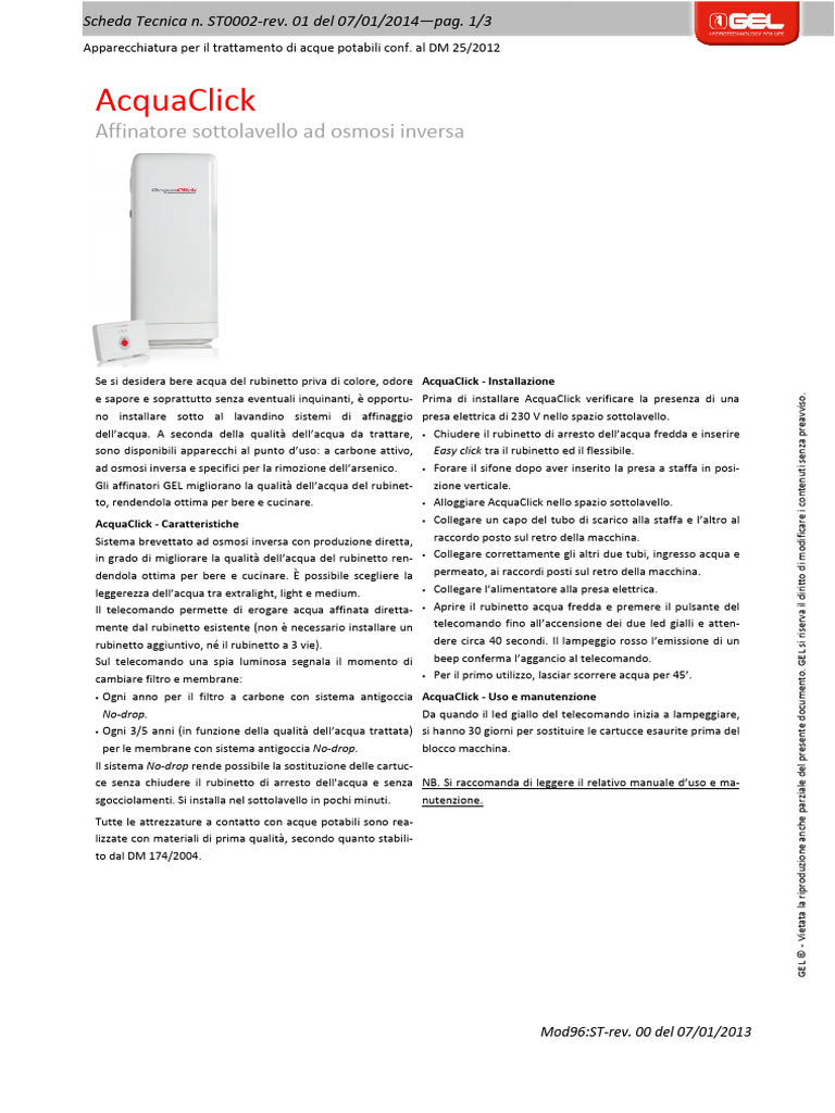 ST0002 Rev01 Acquaclick | PDF