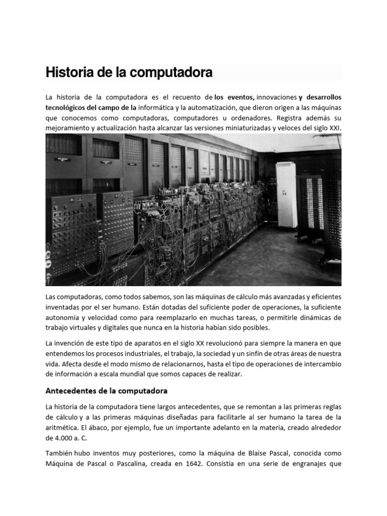 Historia de La Computadora | PDF | Disco flexible | Interfaces gráficas ...