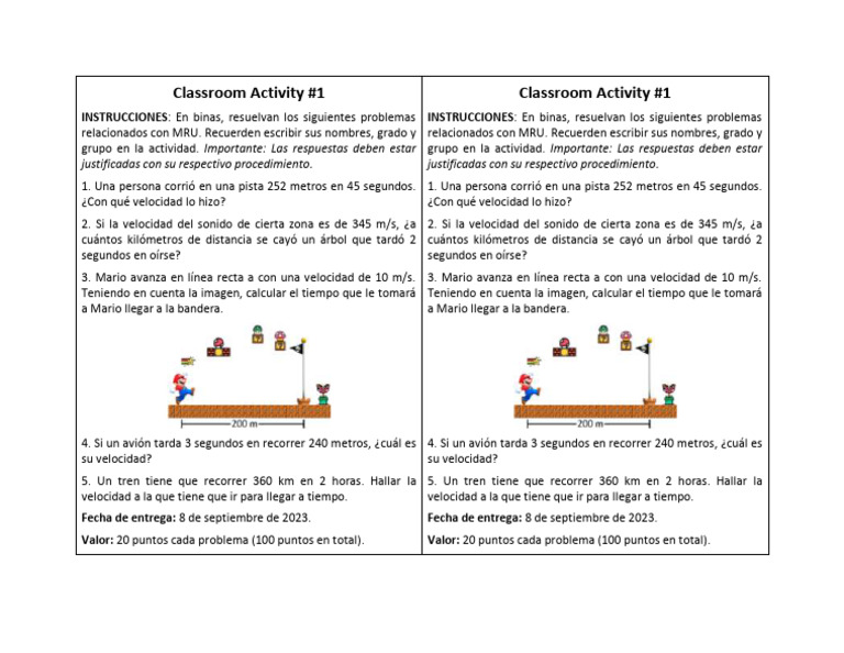 Física - Classroom Activity 1 | PDF