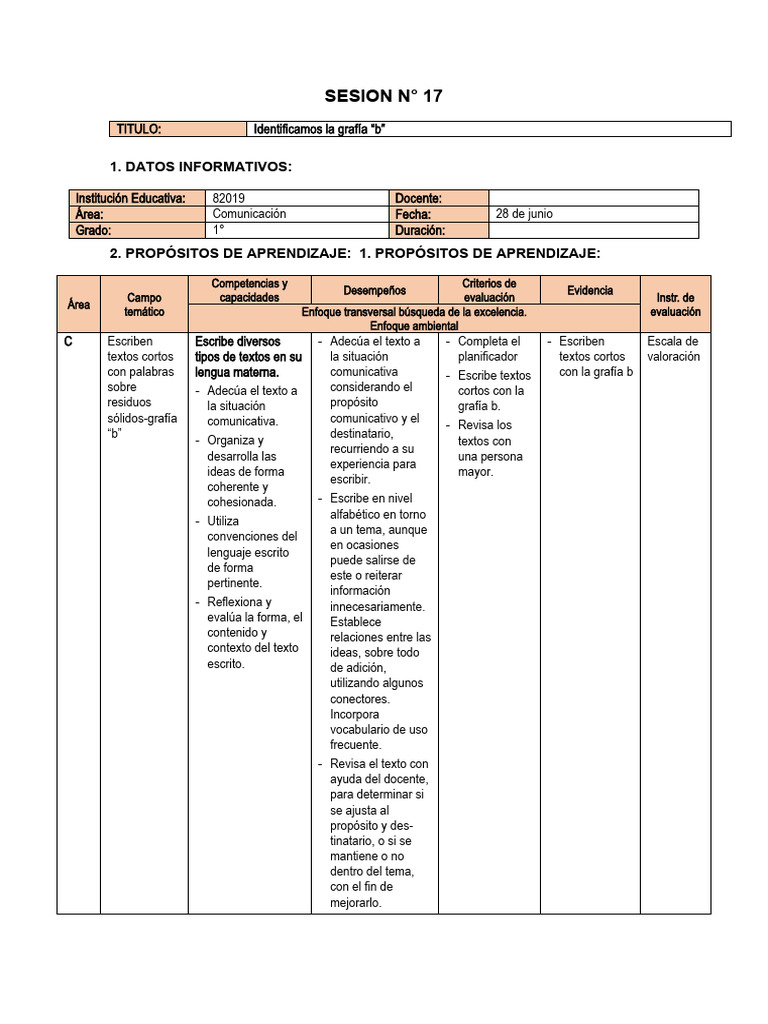 Sesion B Pdf Evaluación Aprendizaje