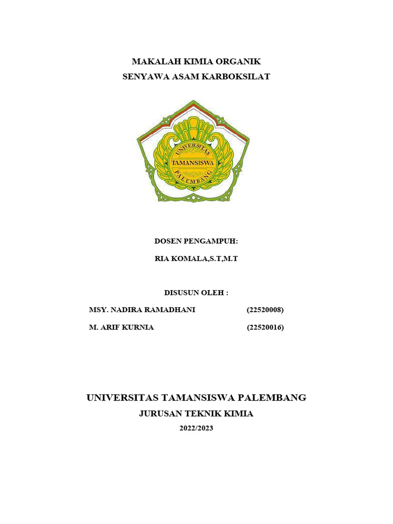 KEL. 3-Makalah-Kimia Organik-Asam Karboksilat | PDF