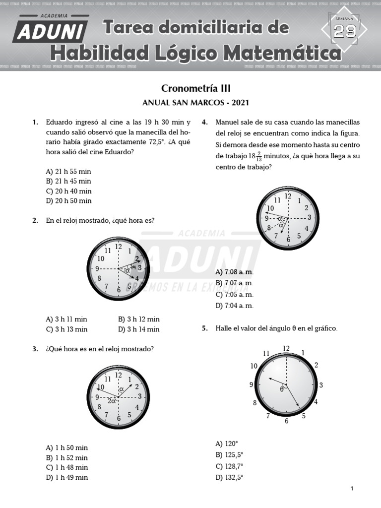 RM Sem 29 | PDF | Hora | Reloj