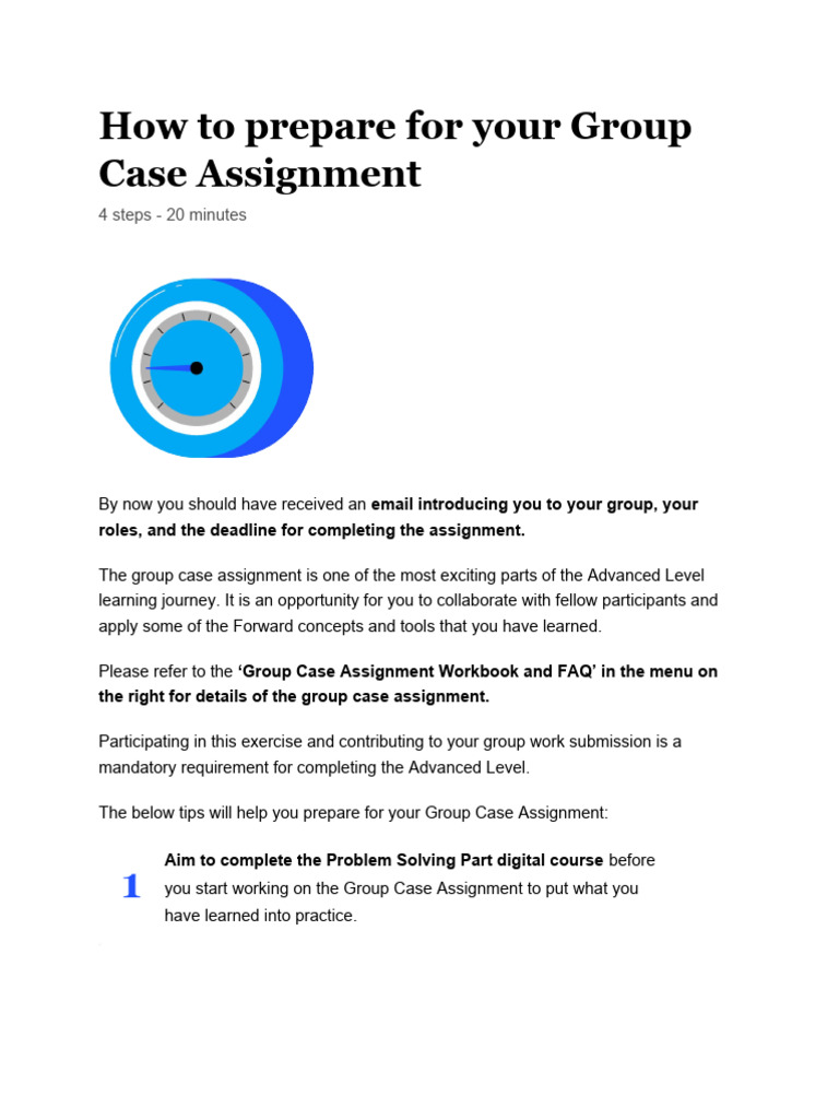 How To Prepare For Your Group Case Assignment: 4 Steps - 20 Minutes ...