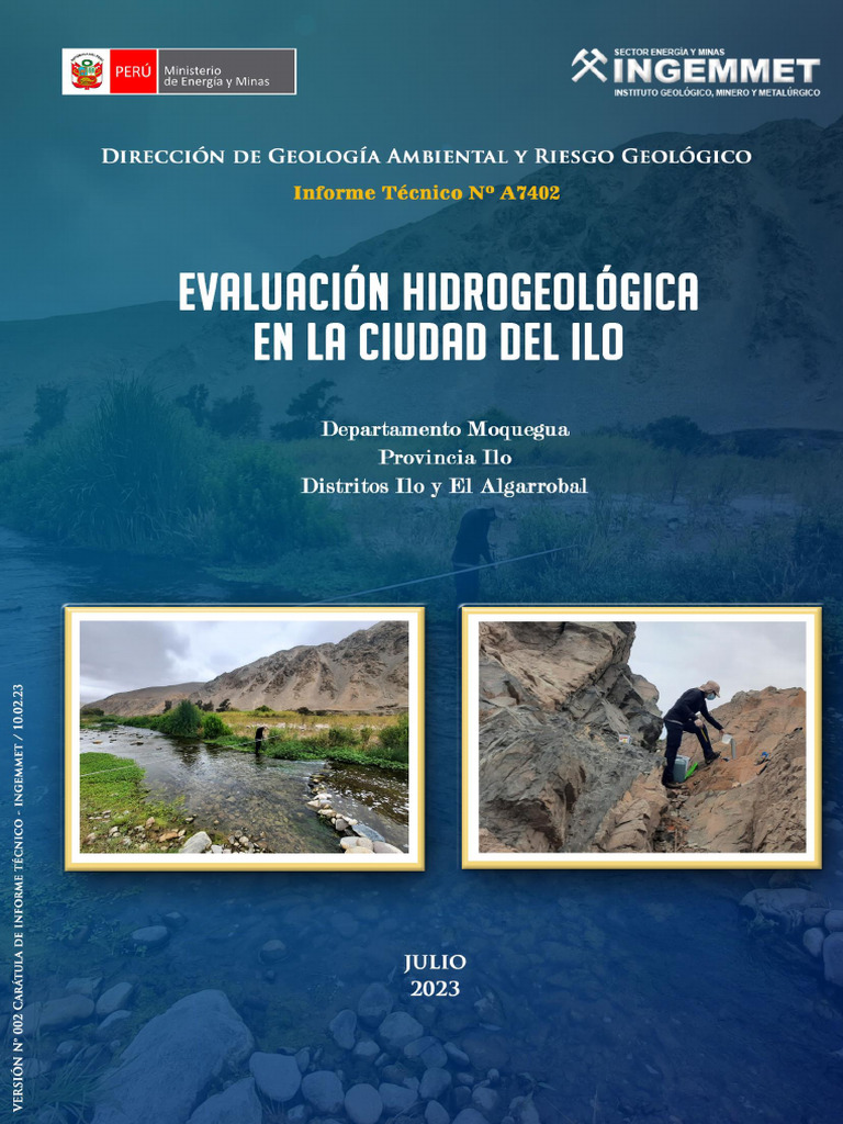 A7402-Evaluacion Hidrogeologica Ciudad Ilo-Moquegua | PDF | Agua subterránea | Zona litoral
