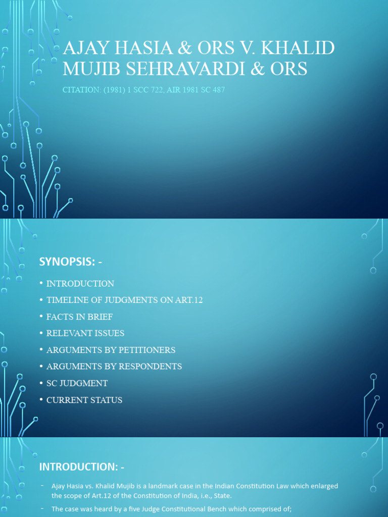 Ajay Hasia Case | PDF