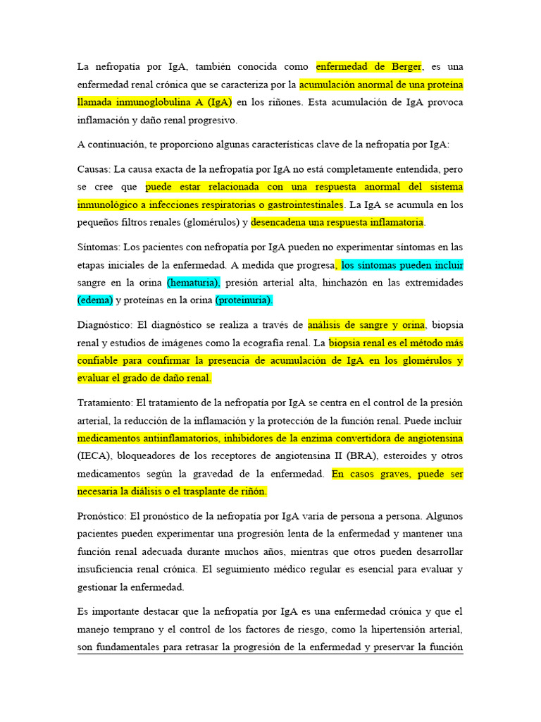 La Nefropatía Por IgA | PDF | Inflamación | Riñón