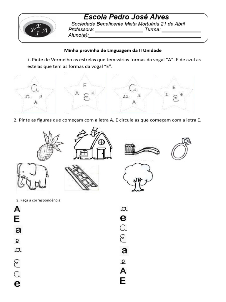Minha Provinha de Linguagem Da II Unidade MATERNAL | PDF | Autoajuda