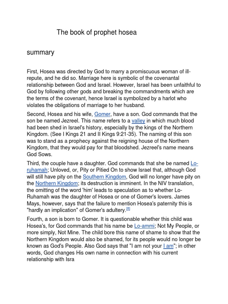 The Book of Prophet Hosea | PDF