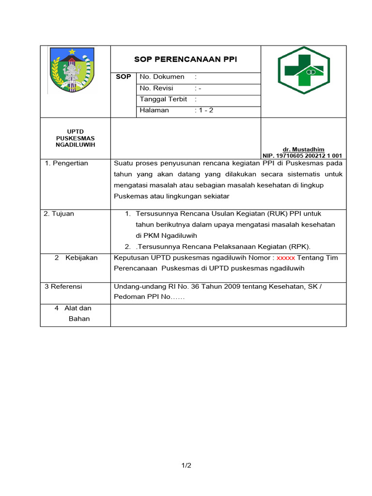Sop Perencanaan Ppi | PDF