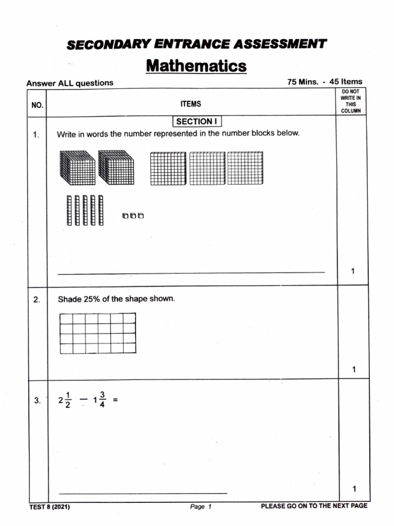 Benco 2021 Maths Test 8 | PDF | Science | Mathematics