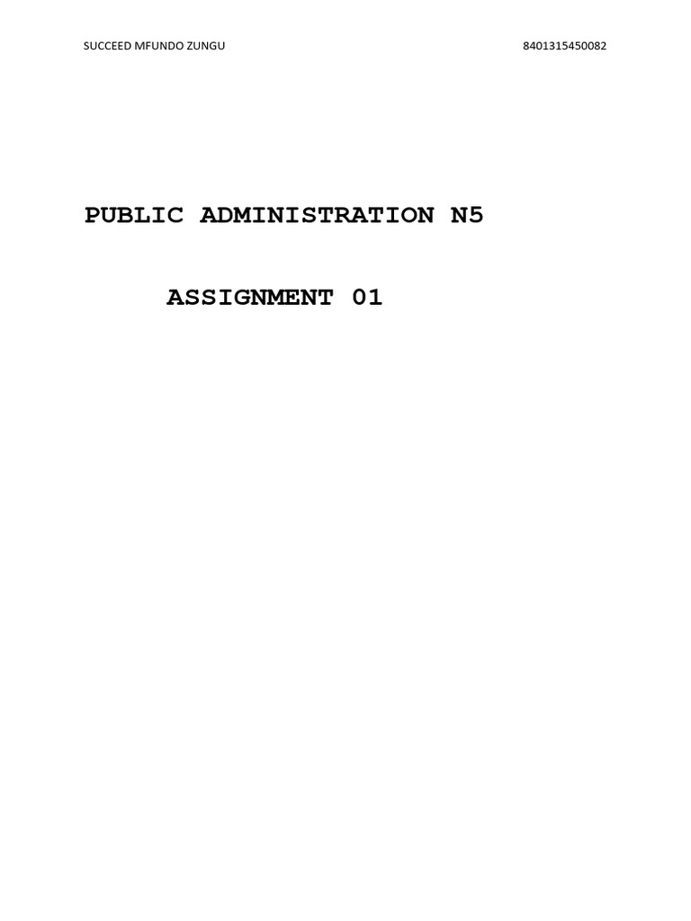 Public Administration N5 Overview | PDF | Recruitment | Internal Control