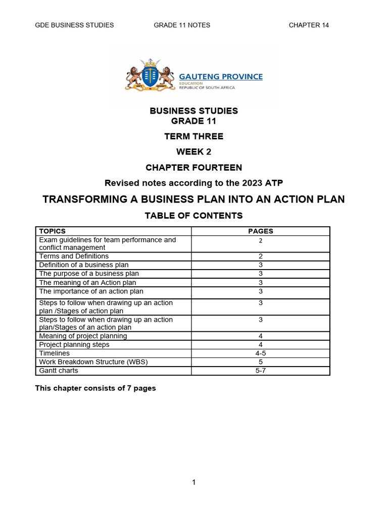 BUSINESS STUDIES GRADE 11 NOTES TERM 3 CHAPTER 14.edited | PDF | Cognition
