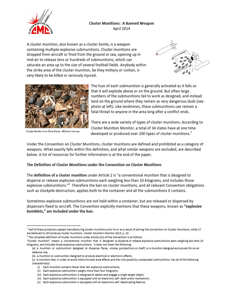 Cluster Munitions A Banned Weapon English - April 2014 | PDF | Cluster Munition | Securities