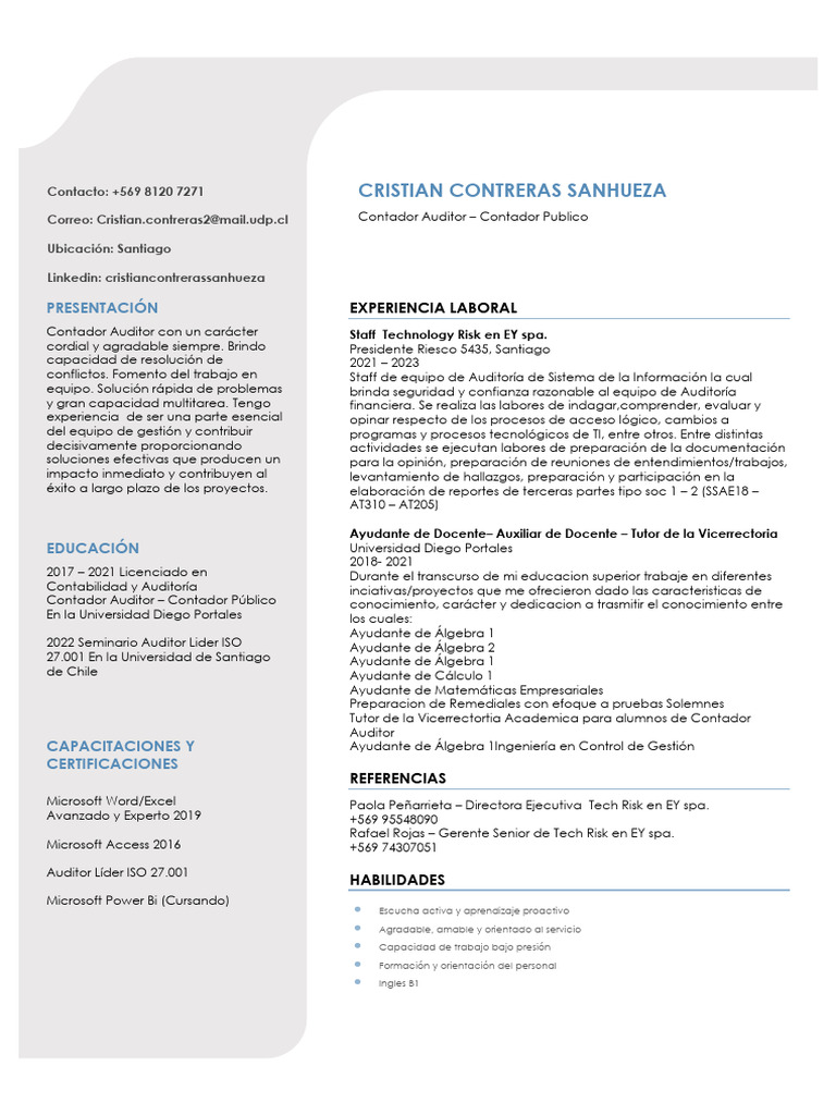 Curriculum Vitae | PDF | Contador | Contabilidad