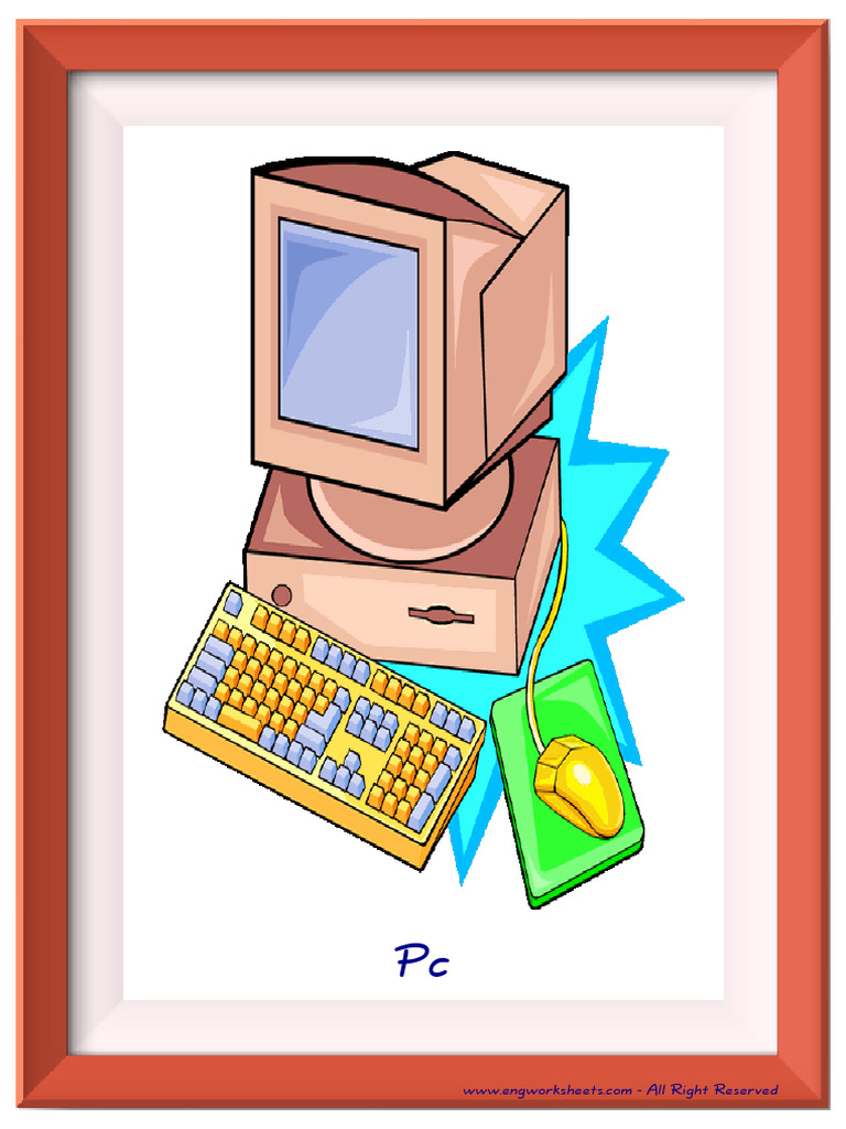 Computer Parts ESL Big Flashcards Vocabulary For Kids and New Learner ...