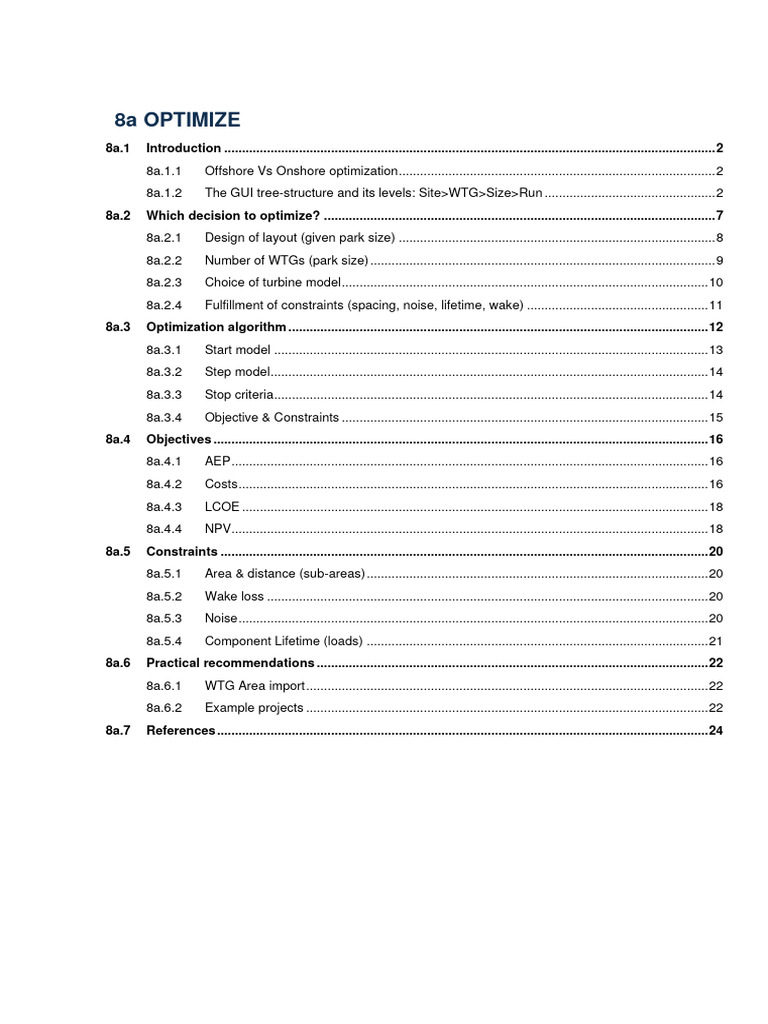 c8a-UK_windPRO4.0-Layout-OPTIMIZATION | PDF | Mathematical Optimization | Discounting