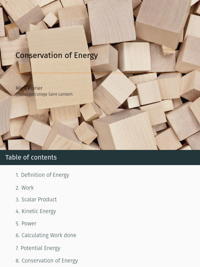 Energy Conservation Principles Explained | PDF | Potential Energy | Force