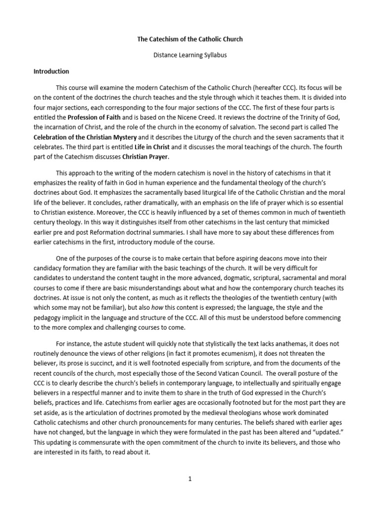 Catechism Syllabus | PDF | Catechism | Christian Church