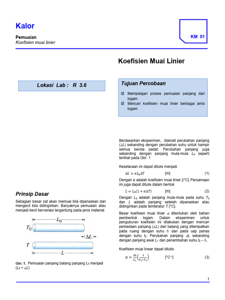 Koefisien Muai Linier Logam dan Pemuaian | PDF