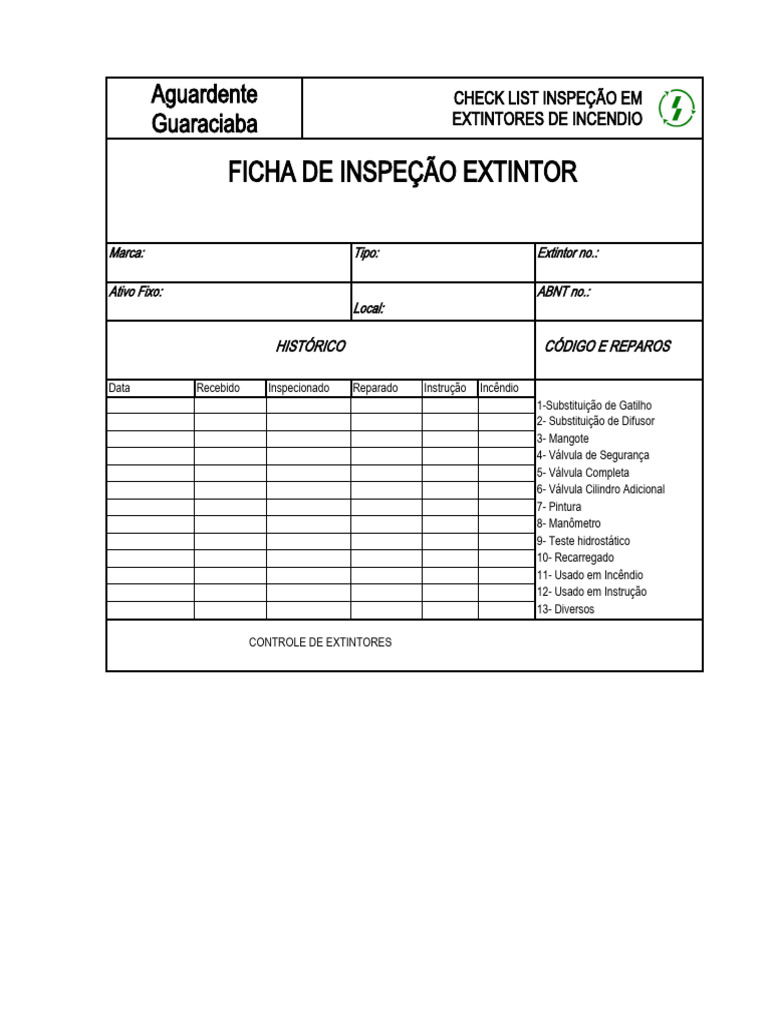 CheckList - Inspeção Extintor | PDF