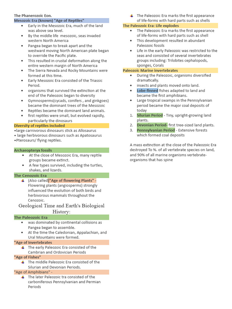 The Phanerozoic Eon | PDF | Earth Sciences | Geology