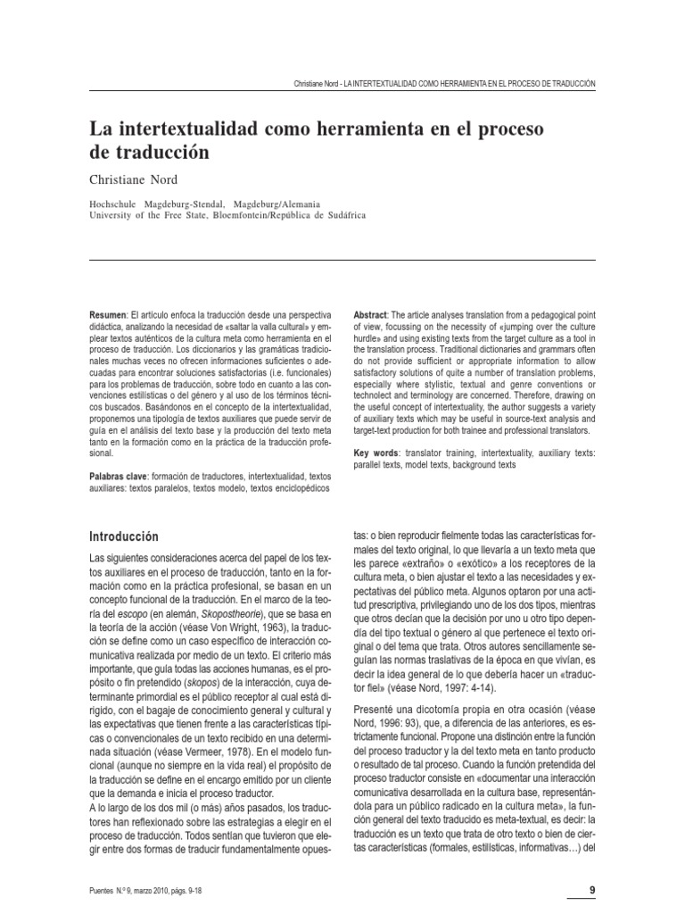 03 Christiane Nord | PDF | Traducciones | Lengua española