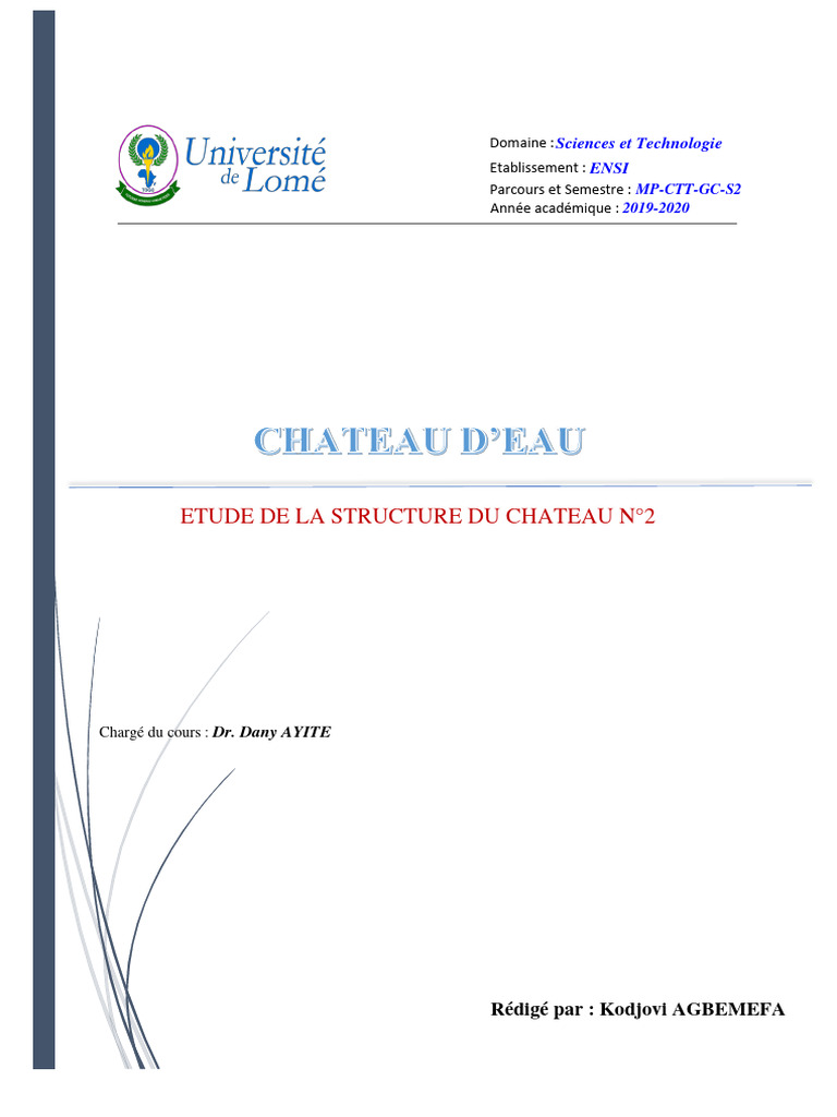 Calcul de Château D'eau | PDF