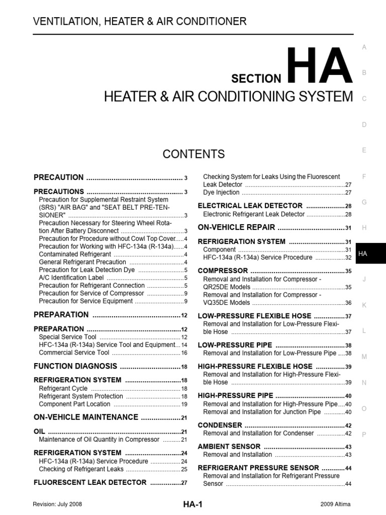 Heater & Air Conditioning System: Section | Download Free PDF | Airbag ...