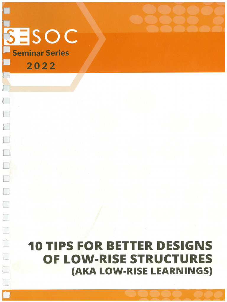 SESOC 10 Tips For Better Design Low Rise - Course Notes | PDF
