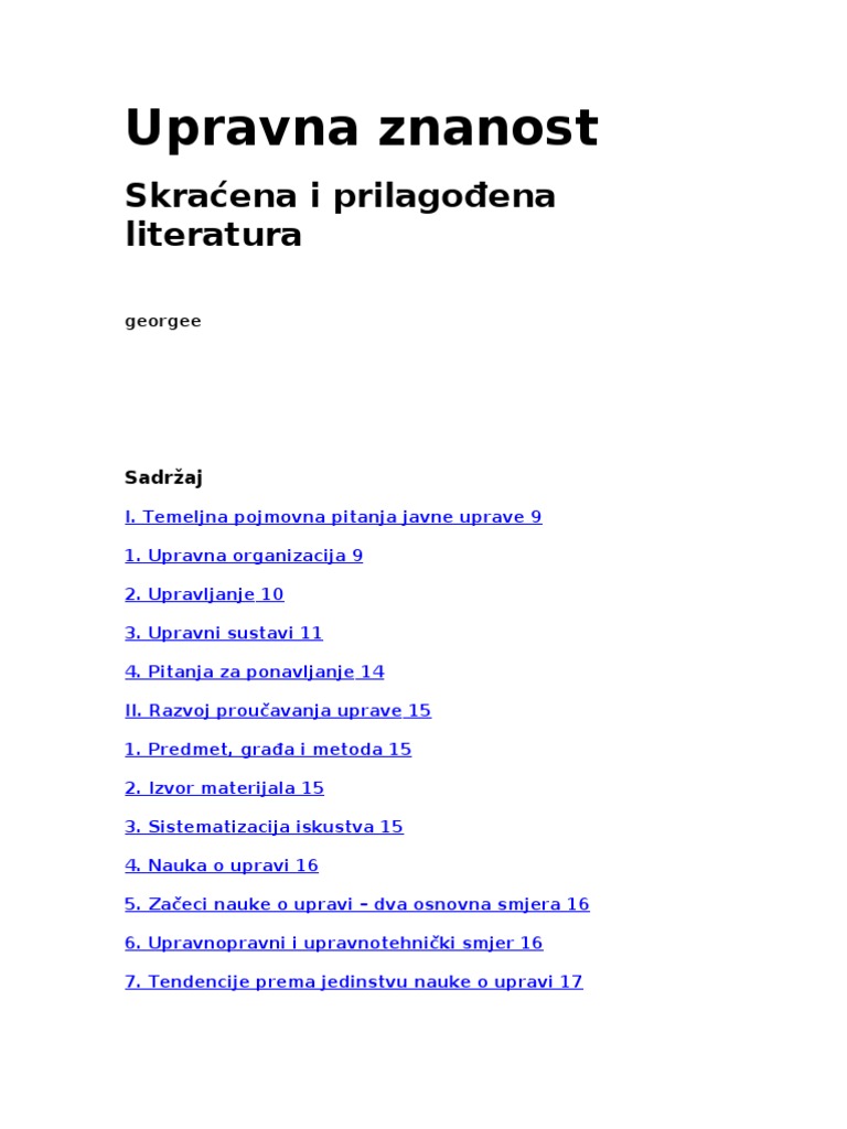 Upravna Znanost Georgeeeee | PDF