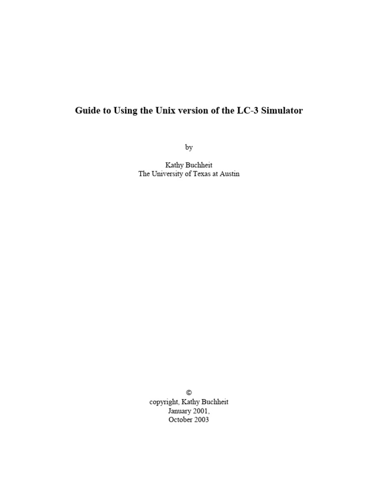 LC3 Unix | PDF | Assembly Language | Programming