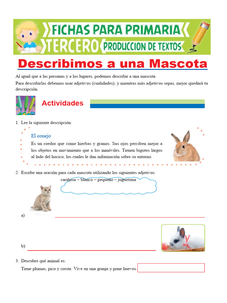 Descripción de Mascotas para Niños | PDF