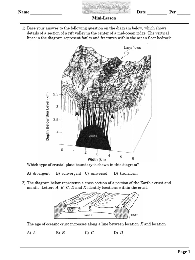 Seafloor Spreading Quiz 2 | PDF | Plate Tectonics | Geology