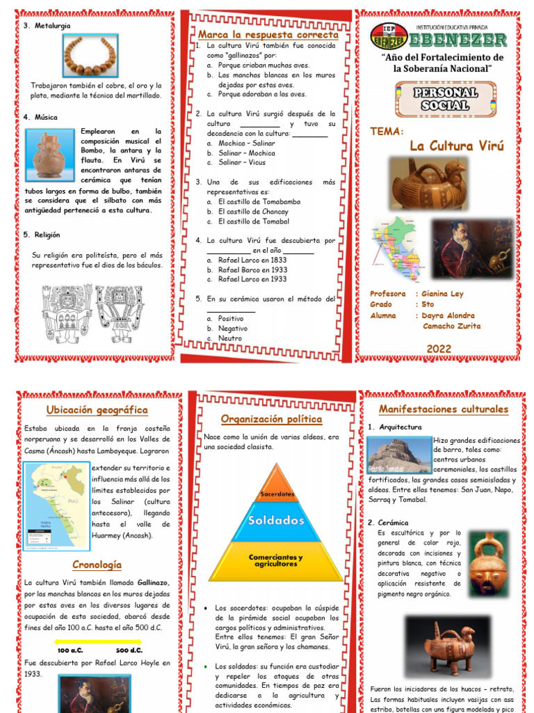 Triptico Cultura Virú 1 | PDF