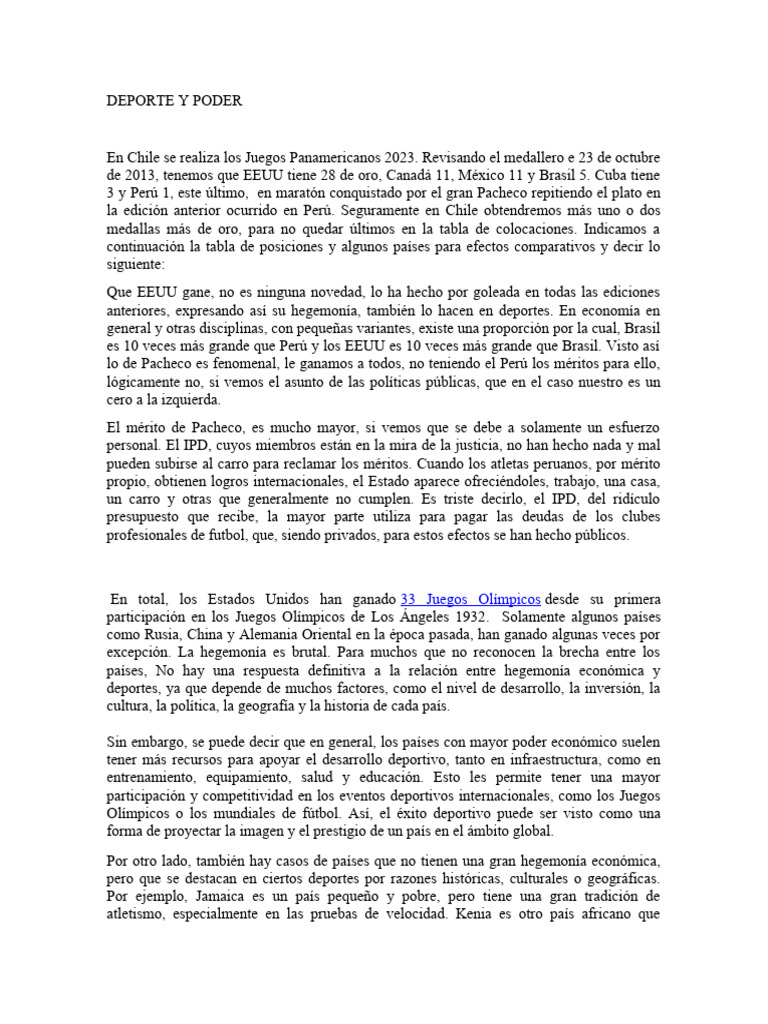 Deporte y Poder | PDF | Deportes | Inclusión (Educación)
