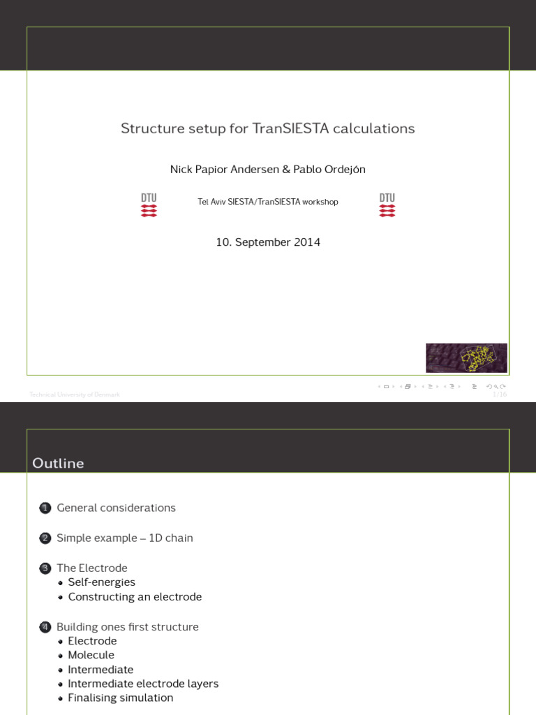 Structure Setup For TranSIESTA Calculations | PDF | Condensed Matter ...