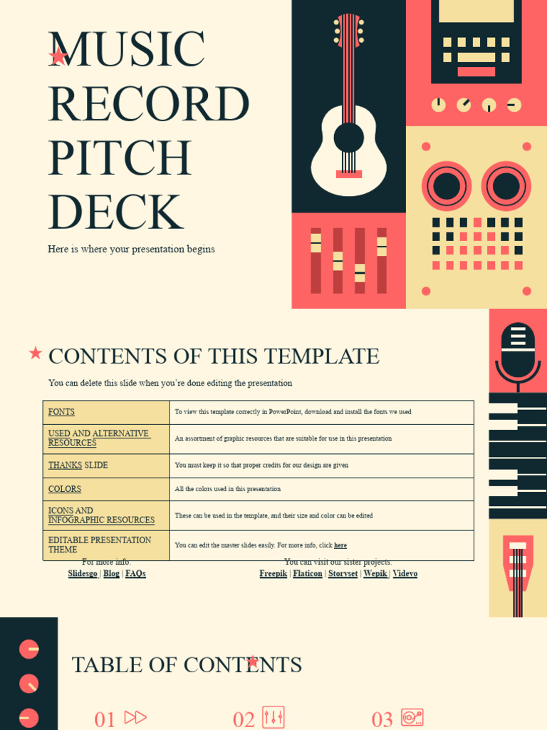 Music Record Pitch Deck Template | PDF | Market (Economics) | Icon ...
