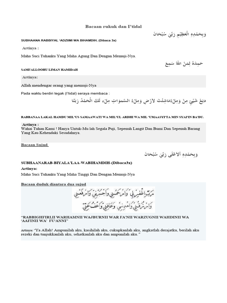 Doa Rukuk Dan Sujud | PDF