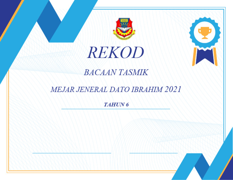 Cover Rekod Tasmik 2021 | PDF