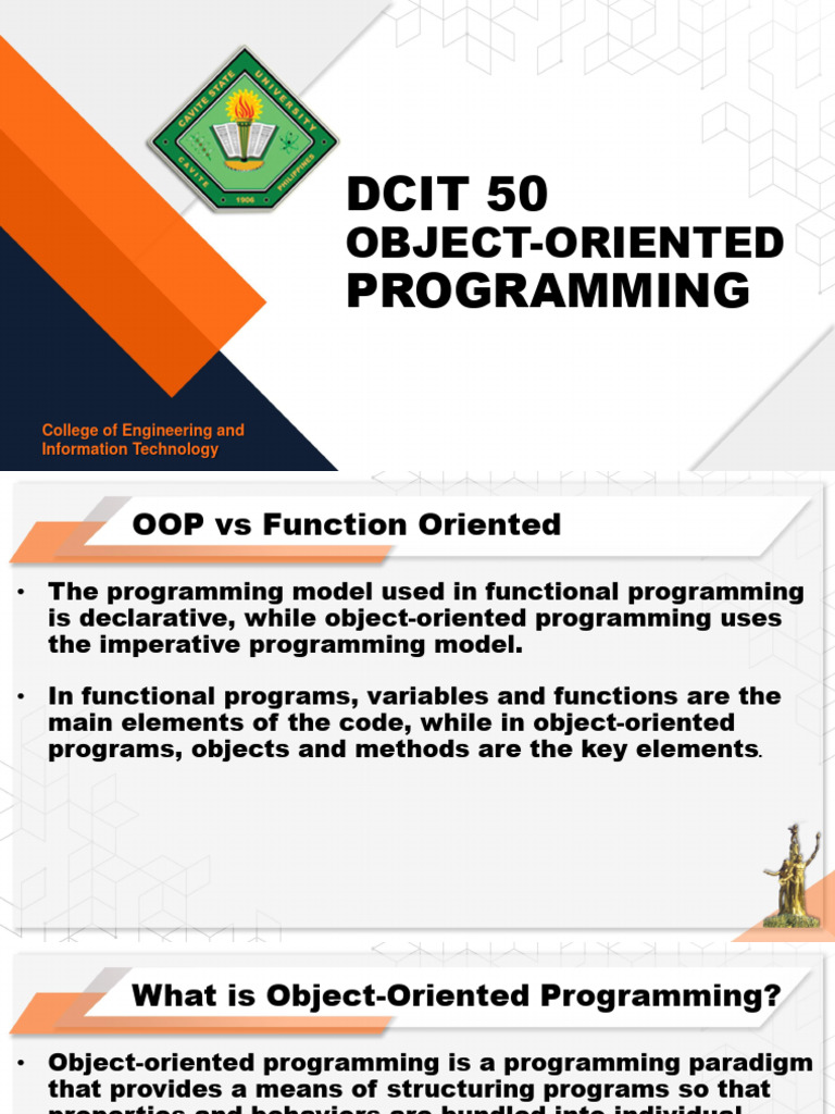 Lec 1 Pdf Object Oriented Programming Class Computer Programming 