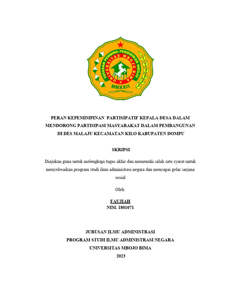 Kepemimpinan Partisipatif di Desa Malaju | PDF
