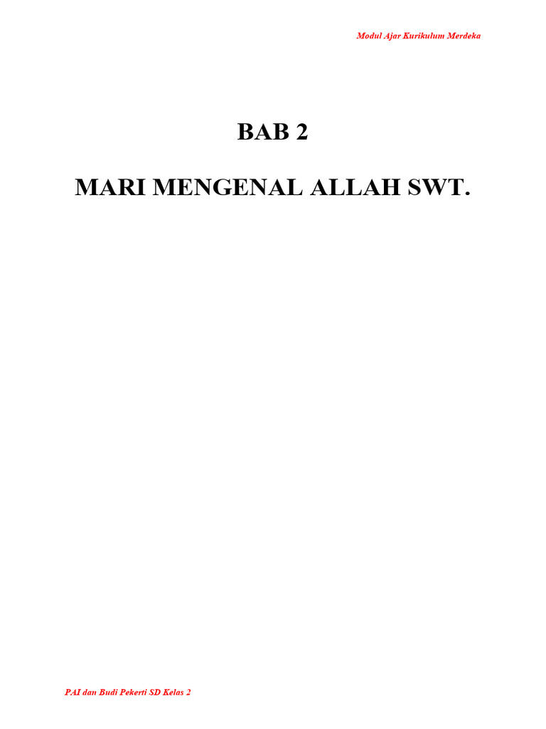 Modul Ajar PAI Kelas 2 - BAB 2 | PDF