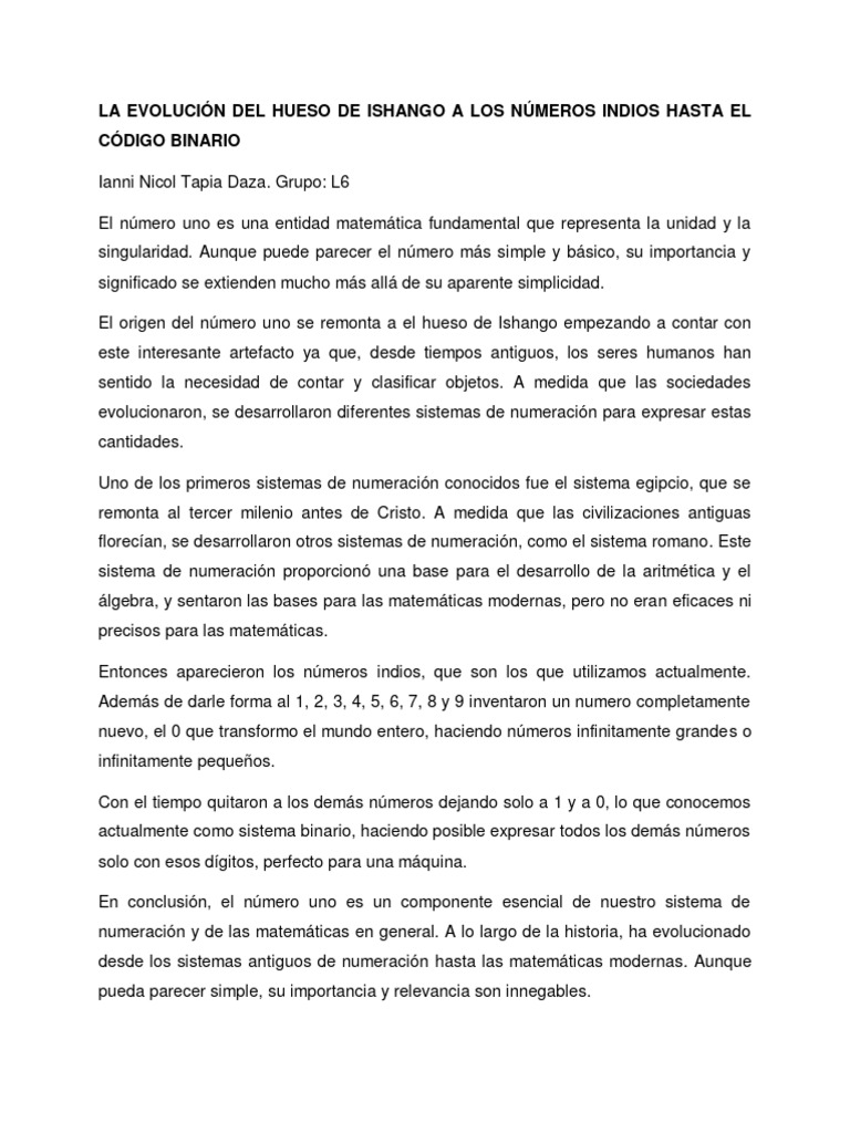 La Evolución Del Hueso de Ishango A Los Números Indios Hasta El Código ... La Evolución Del Hueso de Ishango A Los Números Indios Hasta El Código ...