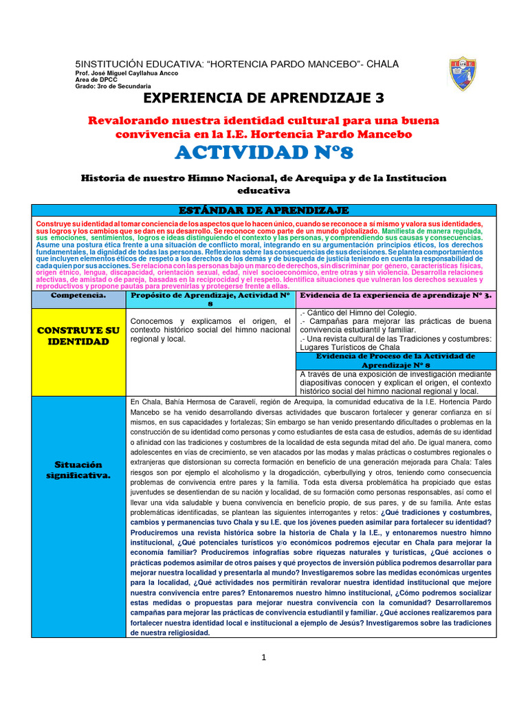 Chala Act8 Exp3 DPCC 3ro | PDF