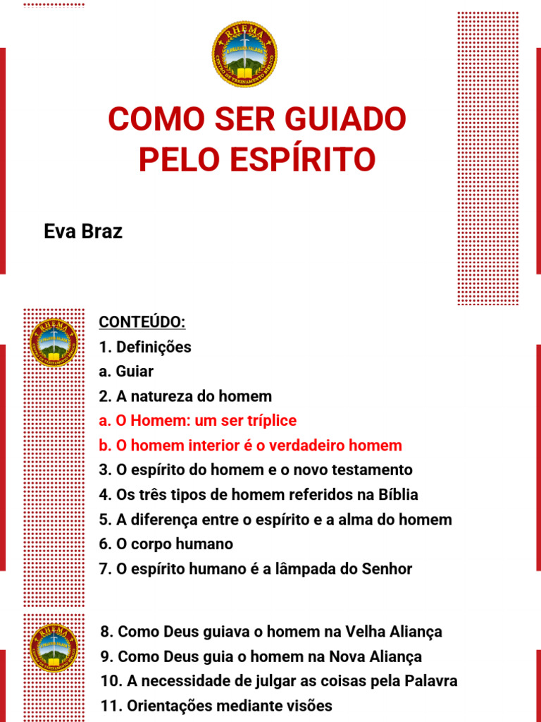 Como Ser Guiado Pelo Espírito 100423 | PDF | Presente espiritual | Apóstolo Paulo