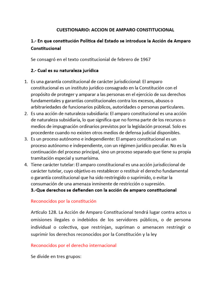 Acion de Amparo Constitucional | PDF