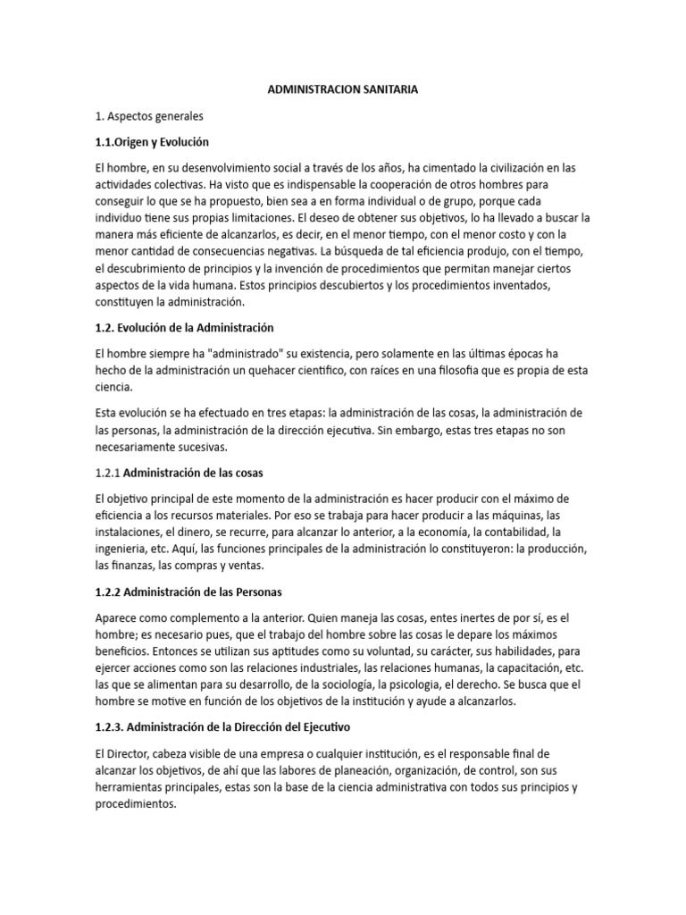 Administración Sanitaria | PDF | Planificación | Bienes