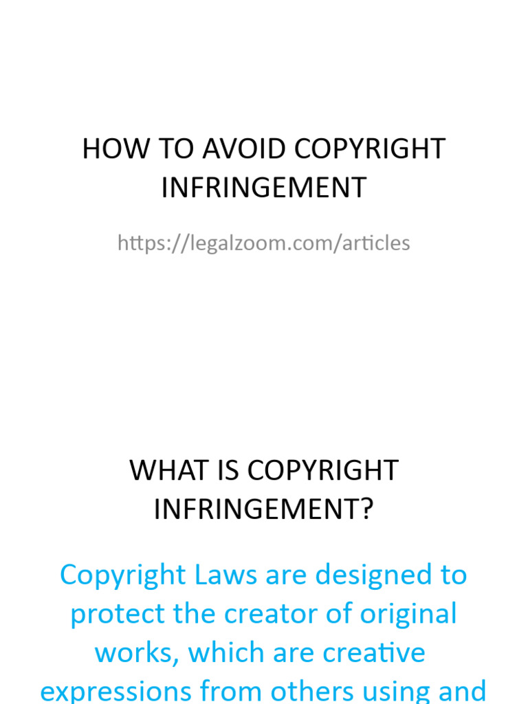 Tips to Avoid Copyright Infringement | PDF | Politics
