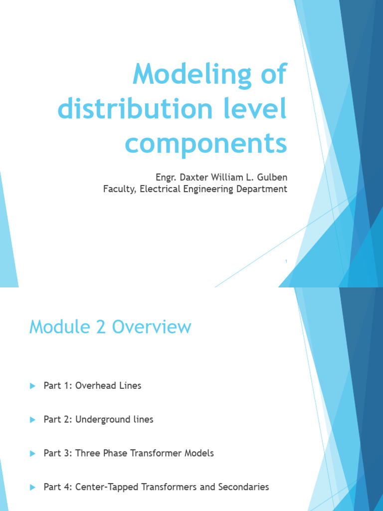 Lec 4 Modeling of Distribution System Components | PDF | Electrical ... Lec 4 Modeling of Distribution System Components | PDF | Electrical ...